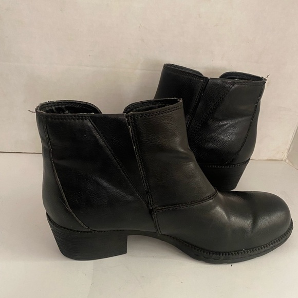 Born | Shoes | Born Boots Womens 8m Black Leather Suede Side Zip Block ...